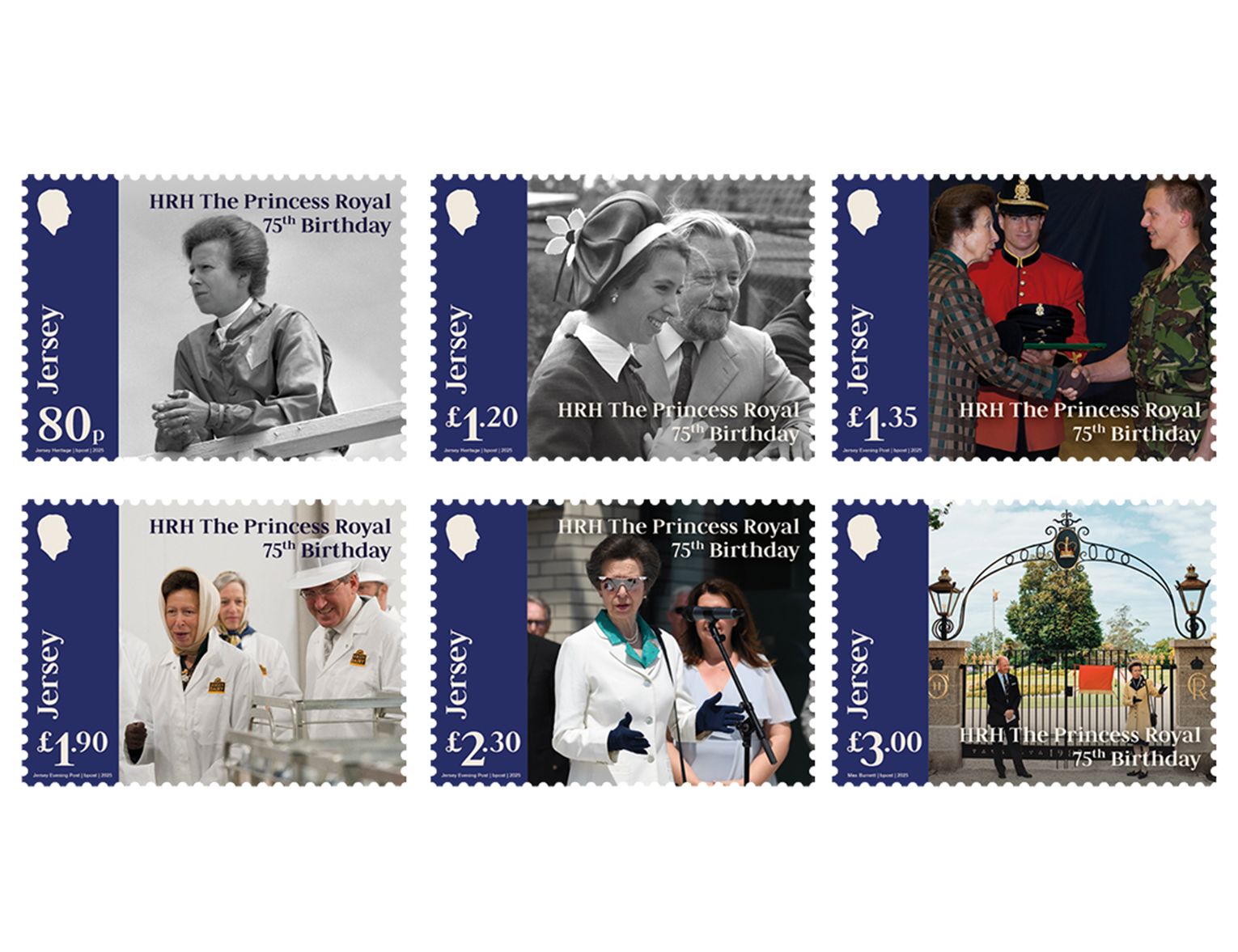 HRH The Princess Royal's 75th Anniversary – Jersey Stamps