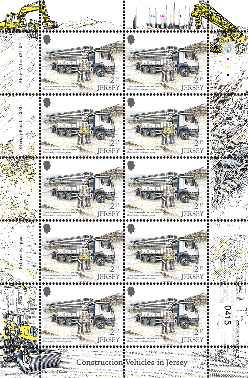 Construction Vehicles - £2.15 Sheet – Jersey Stamps