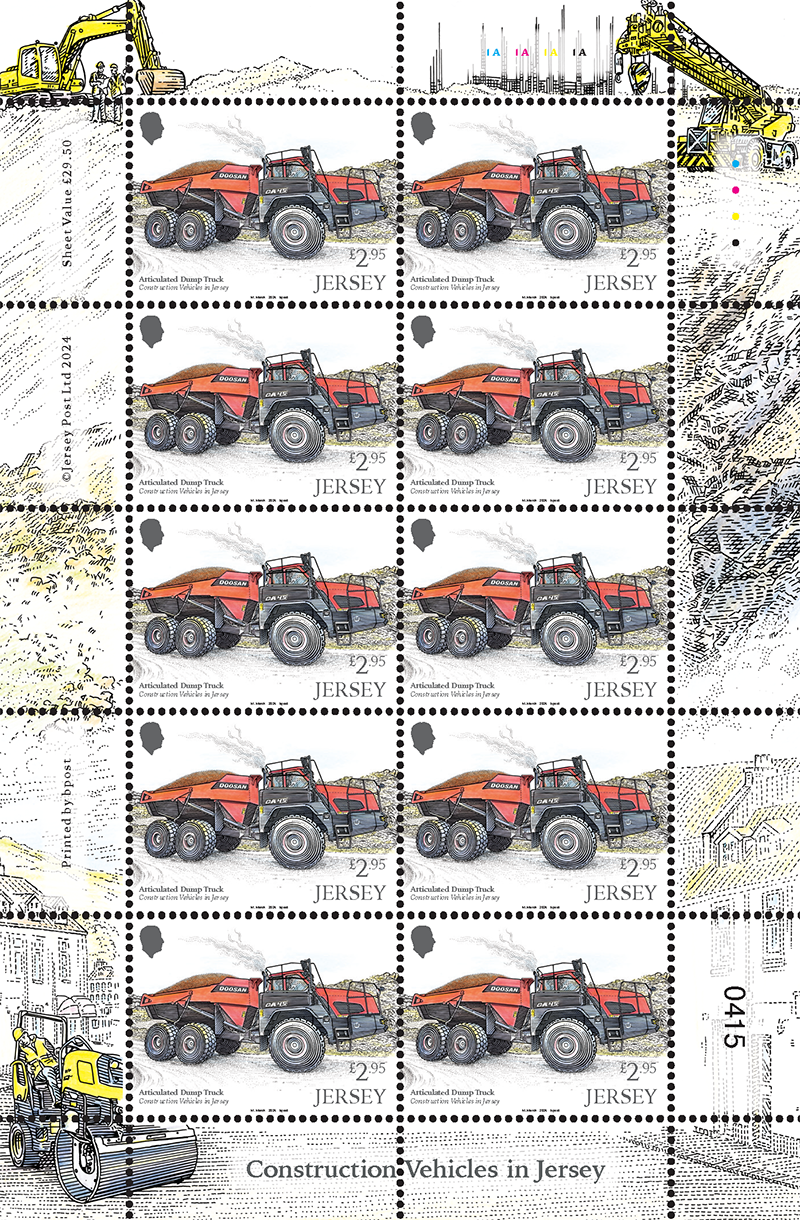 Construction Vehicles - £2.95 Sheet – Jersey Stamps