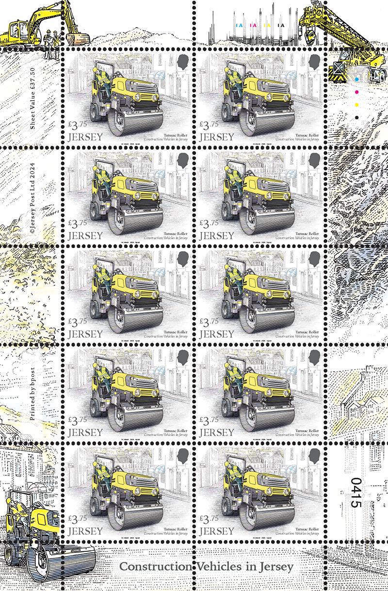 Construction Vehicles - £3.75 Sheet – Jersey Stamps