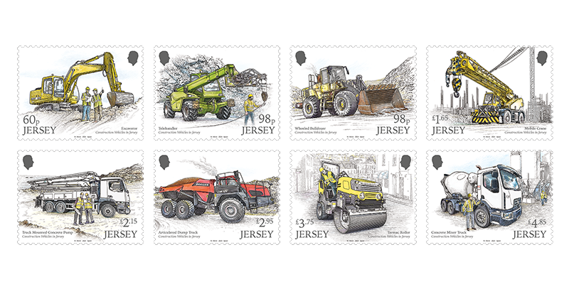 Construction Vehicles - Stamp Set – Jersey Stamps