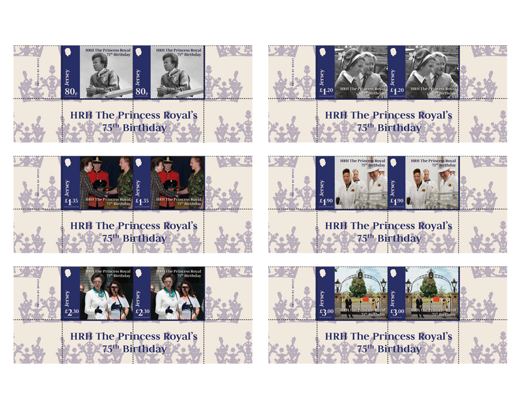 HRH The Princess Royal's 75th Birthday - Pair – Jersey Stamps