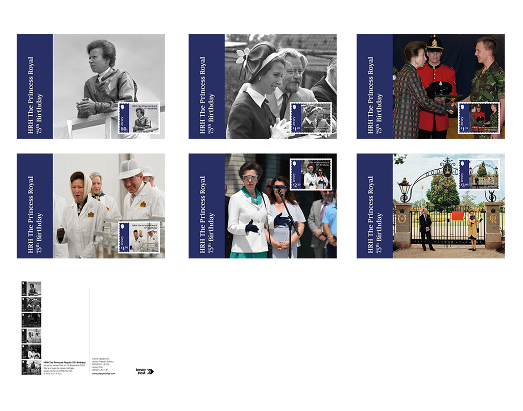 HRH The Princess Royal's 75th Birthday - Postcards – Jersey Stamps