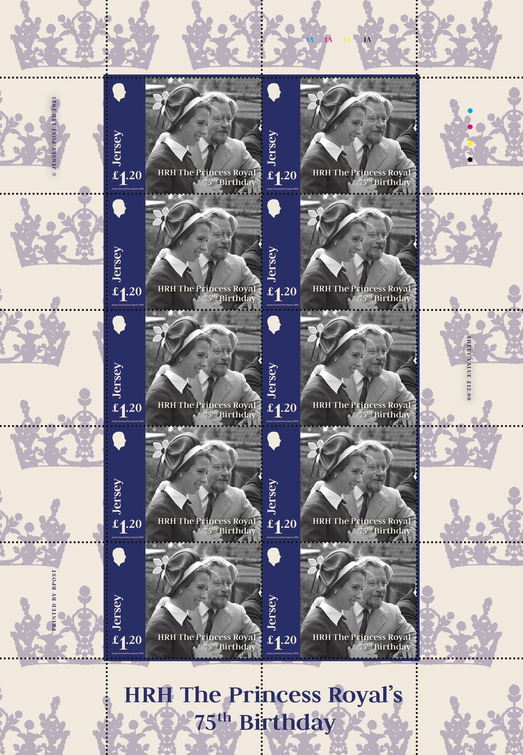 HRH The Princess Royal's 75th Birthday - £1.20 Sheet – Jersey Stamps