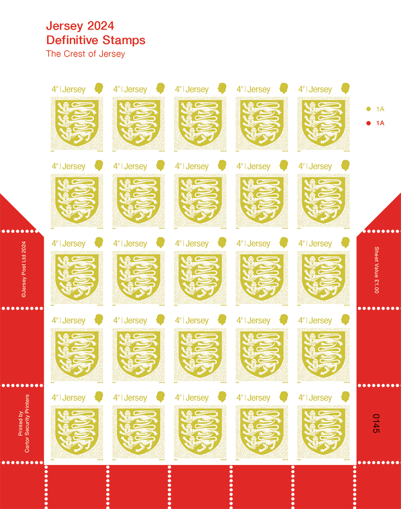 New Definitives: Crest of Jersey 2024 - 4p Sheet Set – Jersey Stamps