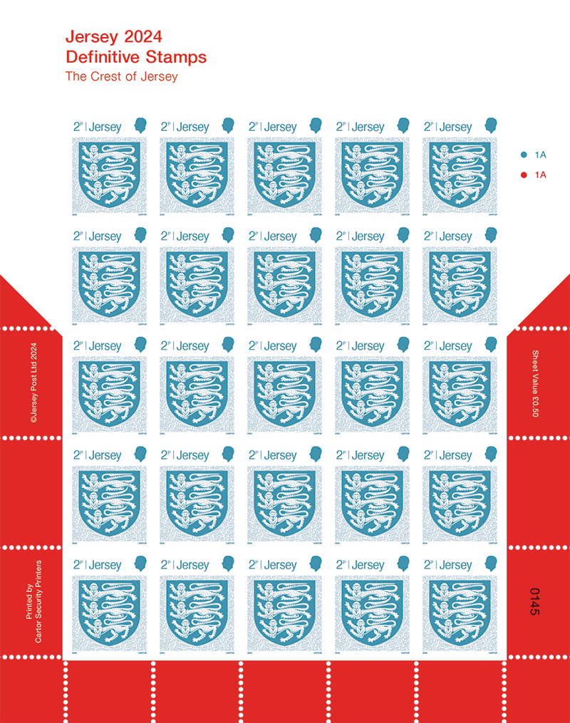 New Definitives: Crest of Jersey 2024 - 2p Sheet – Jersey Stamps