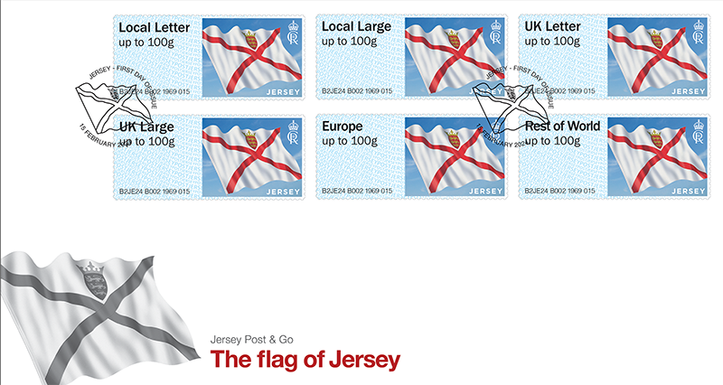 Post & Go B002 -The flag of Jersey - Stamps First Day Cover – Jersey Stamps