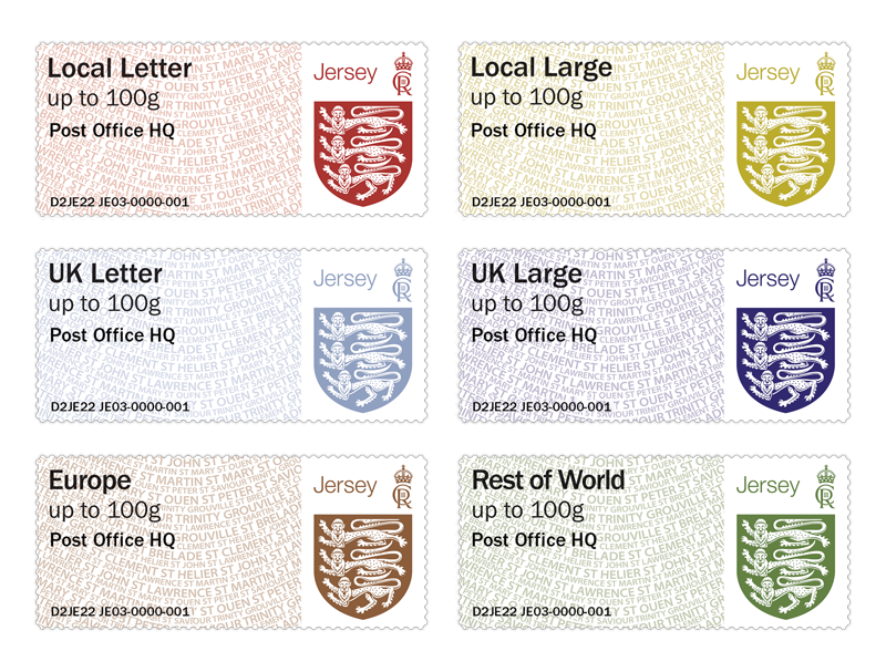 Post & Go JE03 -The Crest of Jersey - Stamp Strip – Jersey Stamps