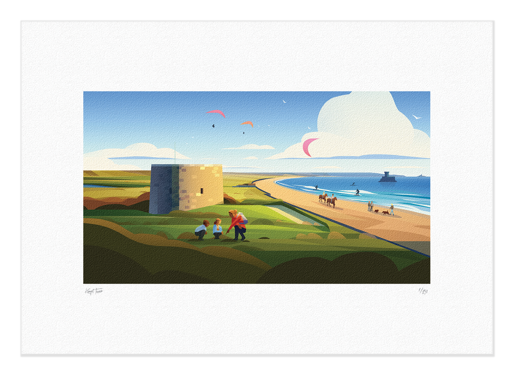 Limited Edition Jersey Coastal Towers Prints - Kempt Tower, St. Ouen ...