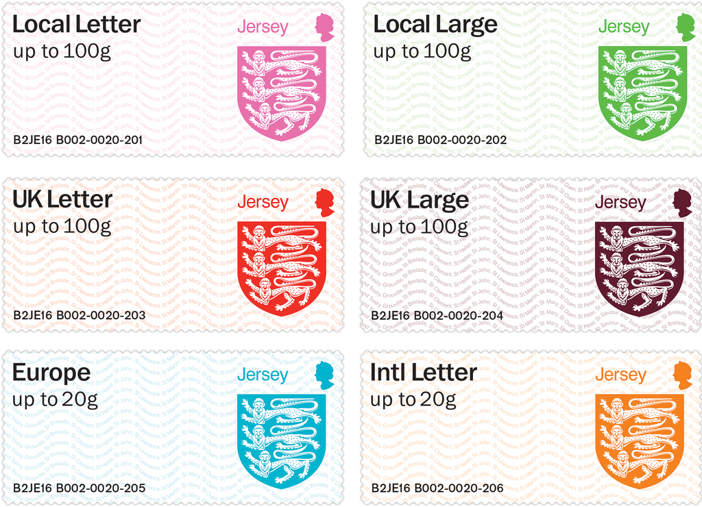 2016 Post & Go B002: Crest of Jersey Strip – Jersey Stamps